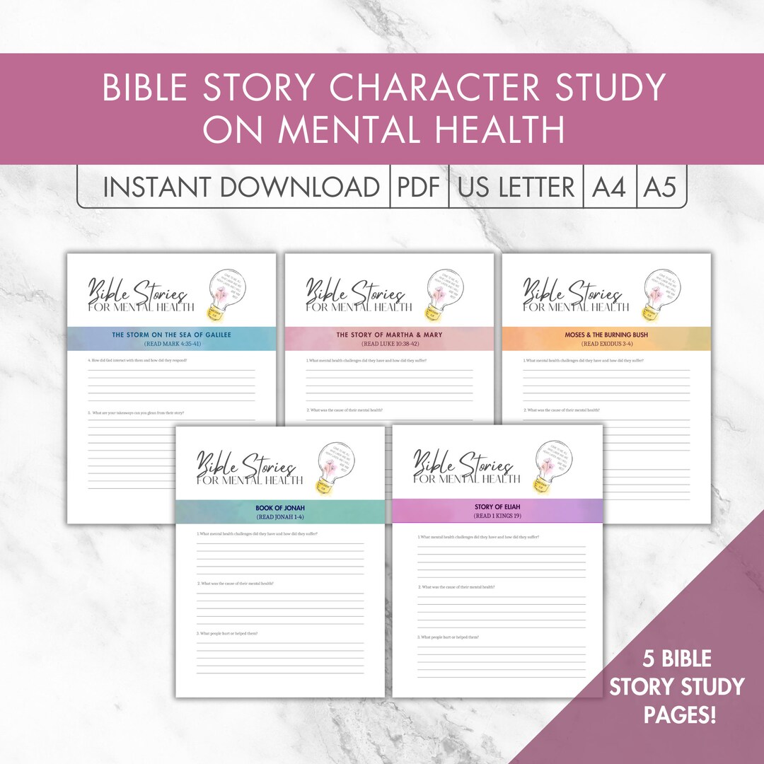 Bible Story Character Study on Mental Health Printable - Etsy