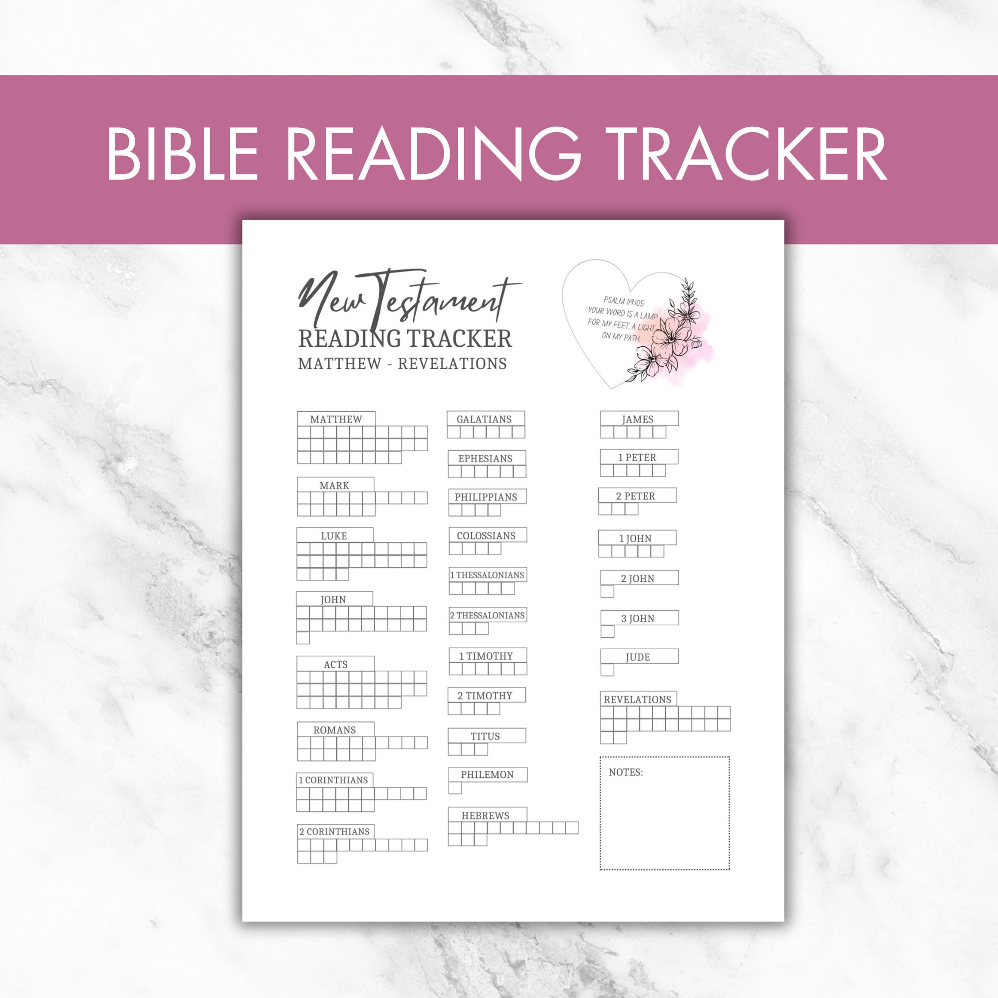 Printable Bible Reading Tracker - Etsy