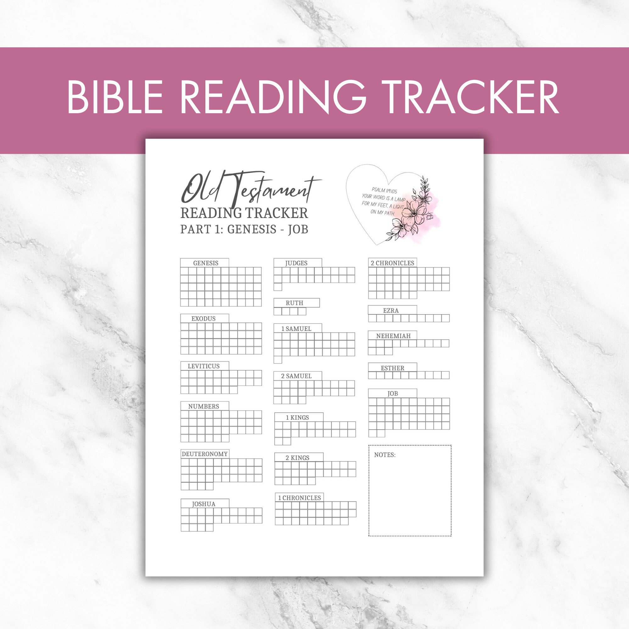 Printable Bible Reading Tracker - Etsy