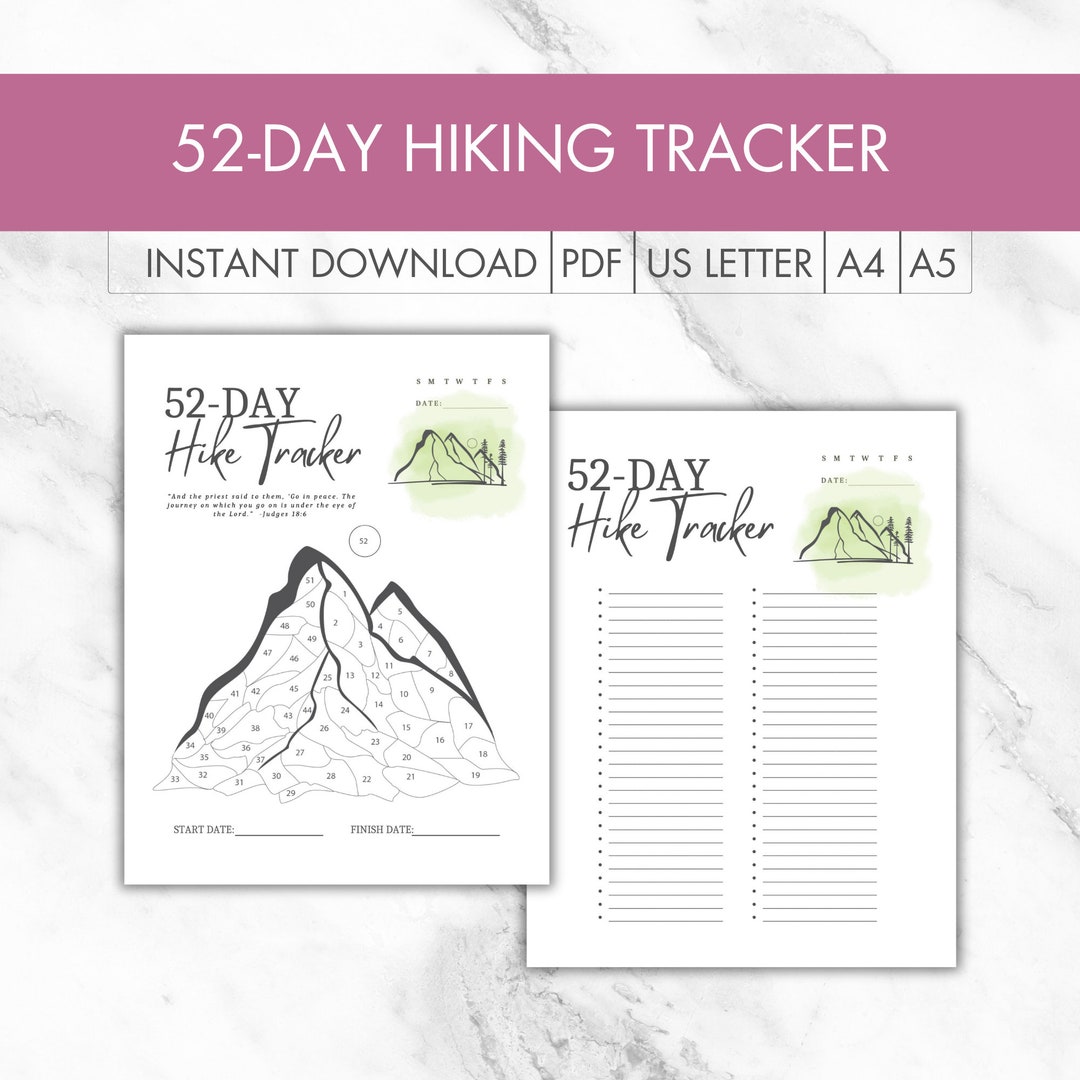 52-day Hiking Tracker - Etsy