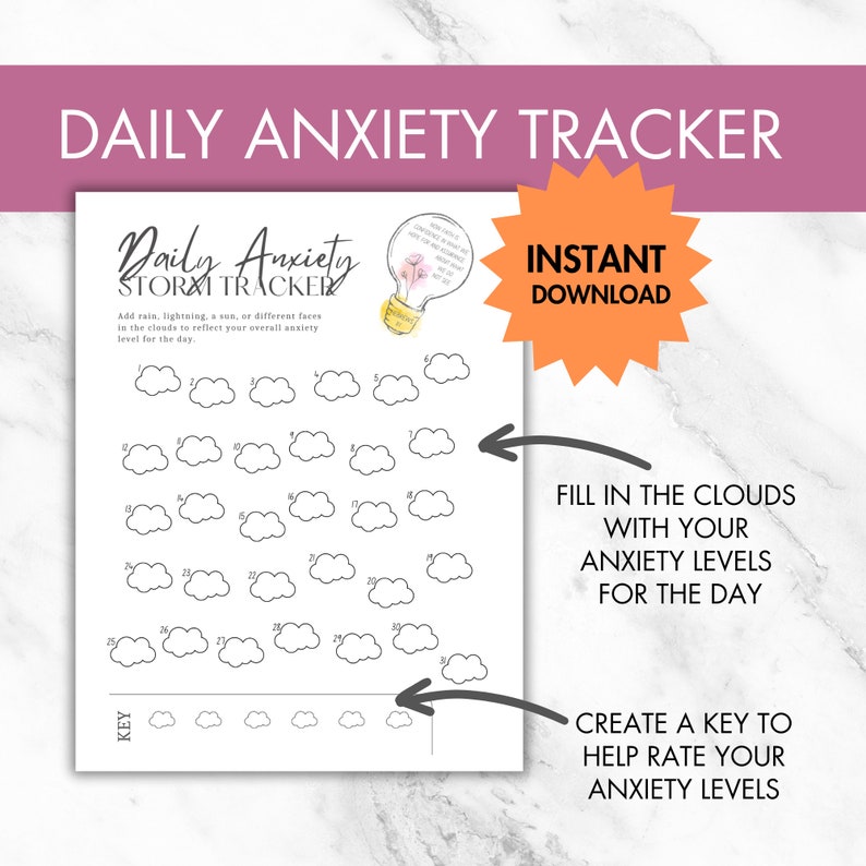 Printable Daily Anxiety Tracker - Etsy