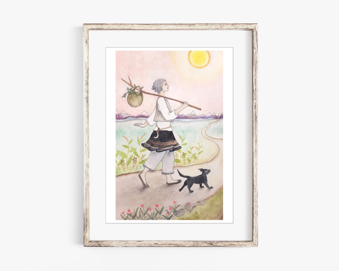The Fool Tarot Fine Art Print Tarot Card Print Girl And Dog