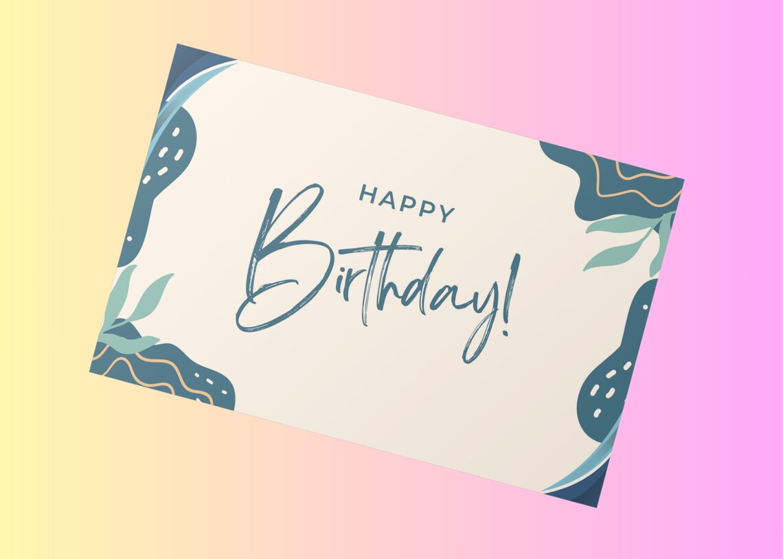 Happy Birthday Card DIGITAL Download Printable Abstract Birthday Card ...