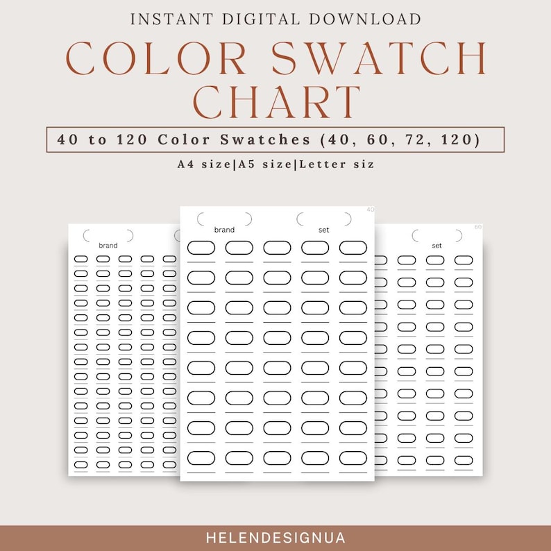 Color Swatch Chart Blank Color Chart Printable Color Swatch Template ...