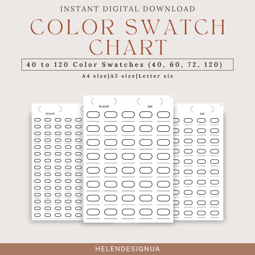 Color Swatch Chart Blank Color Chart Printable Color Swatch Template ...