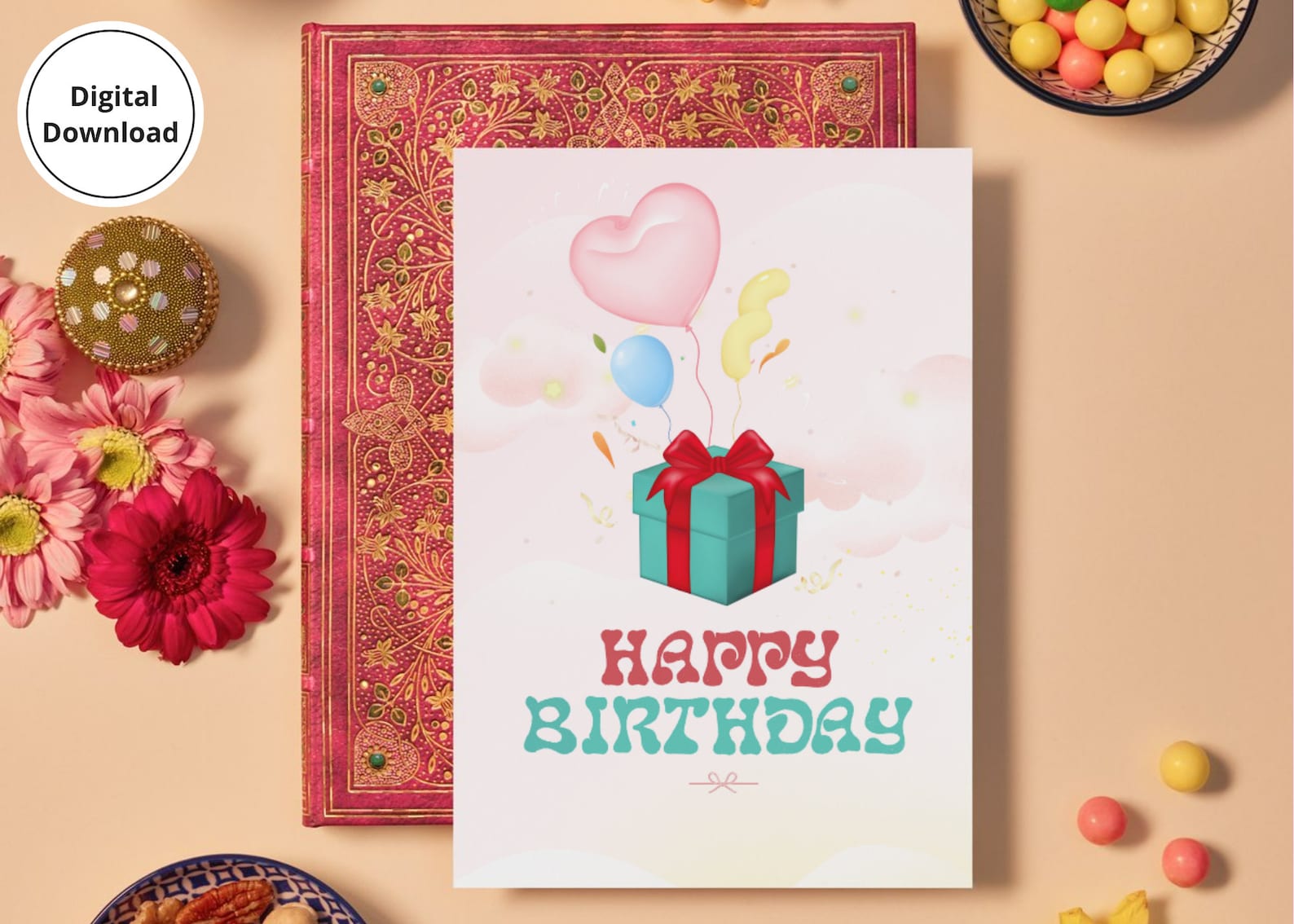 Alles Gute zum Geburtstagskarte - DIGITALER Download - Geburtstagskarte ...