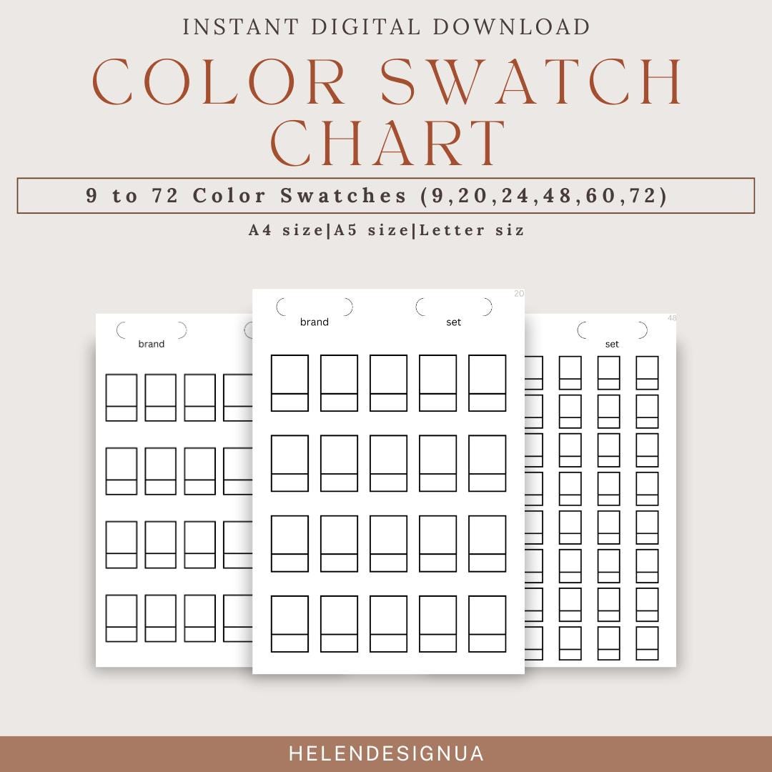 Color Swatch Chart Blank Color Chart Printable Color Swatch Template ...