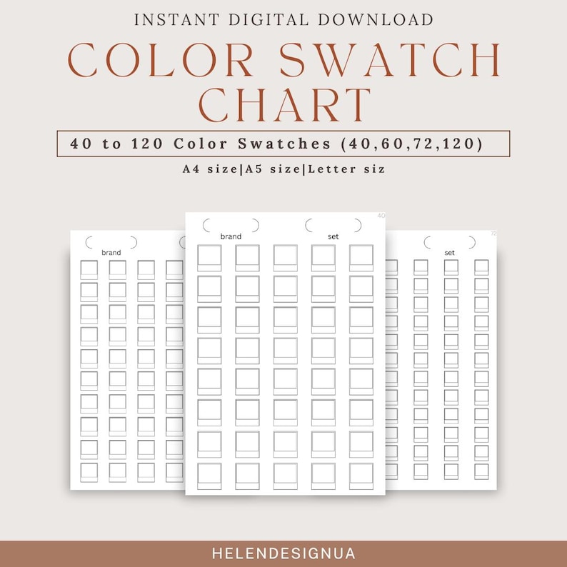Color Swatch Chart Blank Color Chart Printable Color Swatch Template ...
