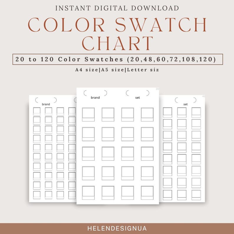 Color Swatch Chart Blank Color Chart Printable Color Swatch Template ...