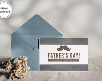 Happy Father's Day Father's Day Card Best Dad Printable Card Instant ...