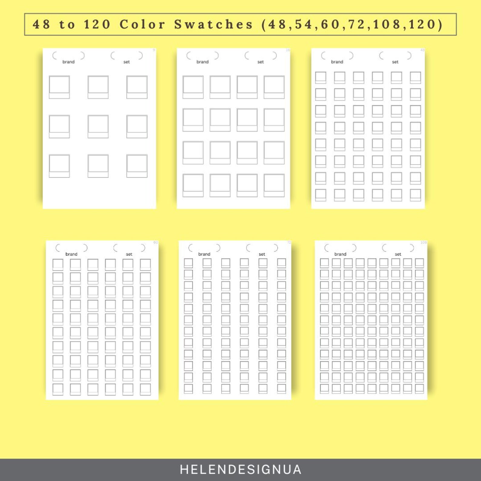Color Swatch Chart Blank Color Chart Printable Color Swatch Template ...