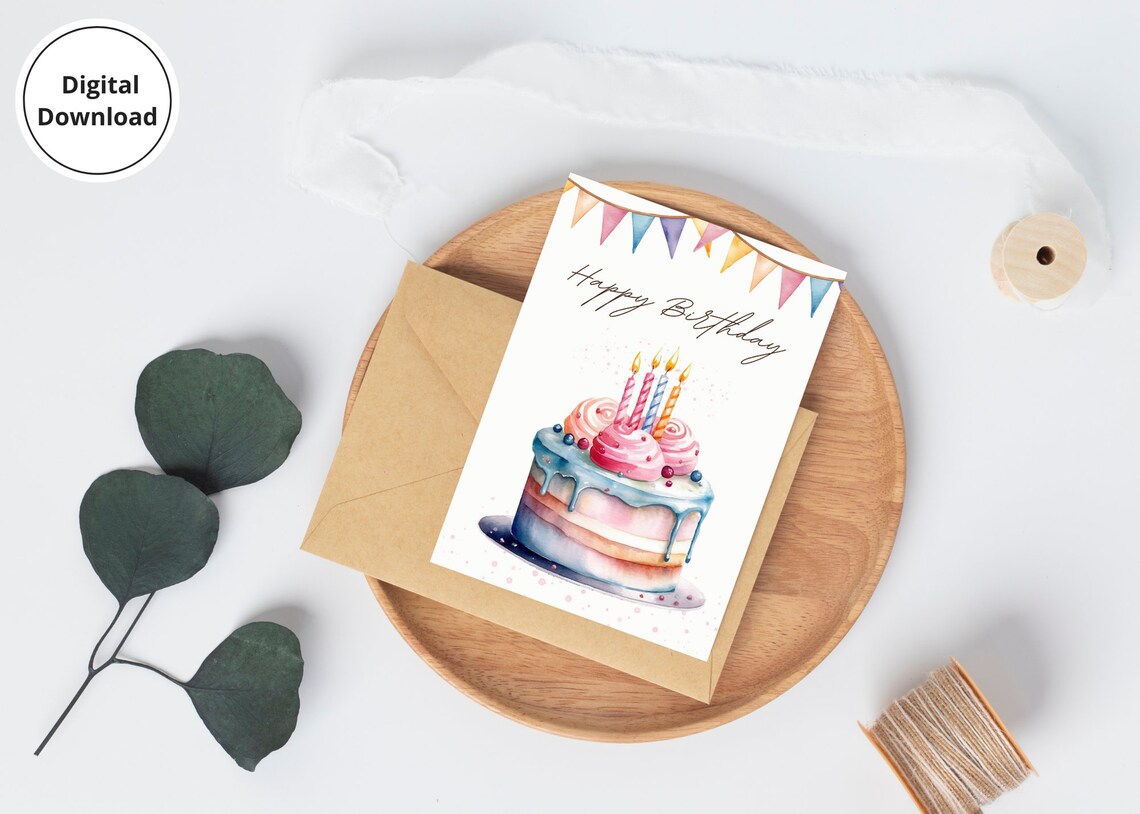 Happy Birthday Card DIGITAL Download Printable Birthday Card Printable ...