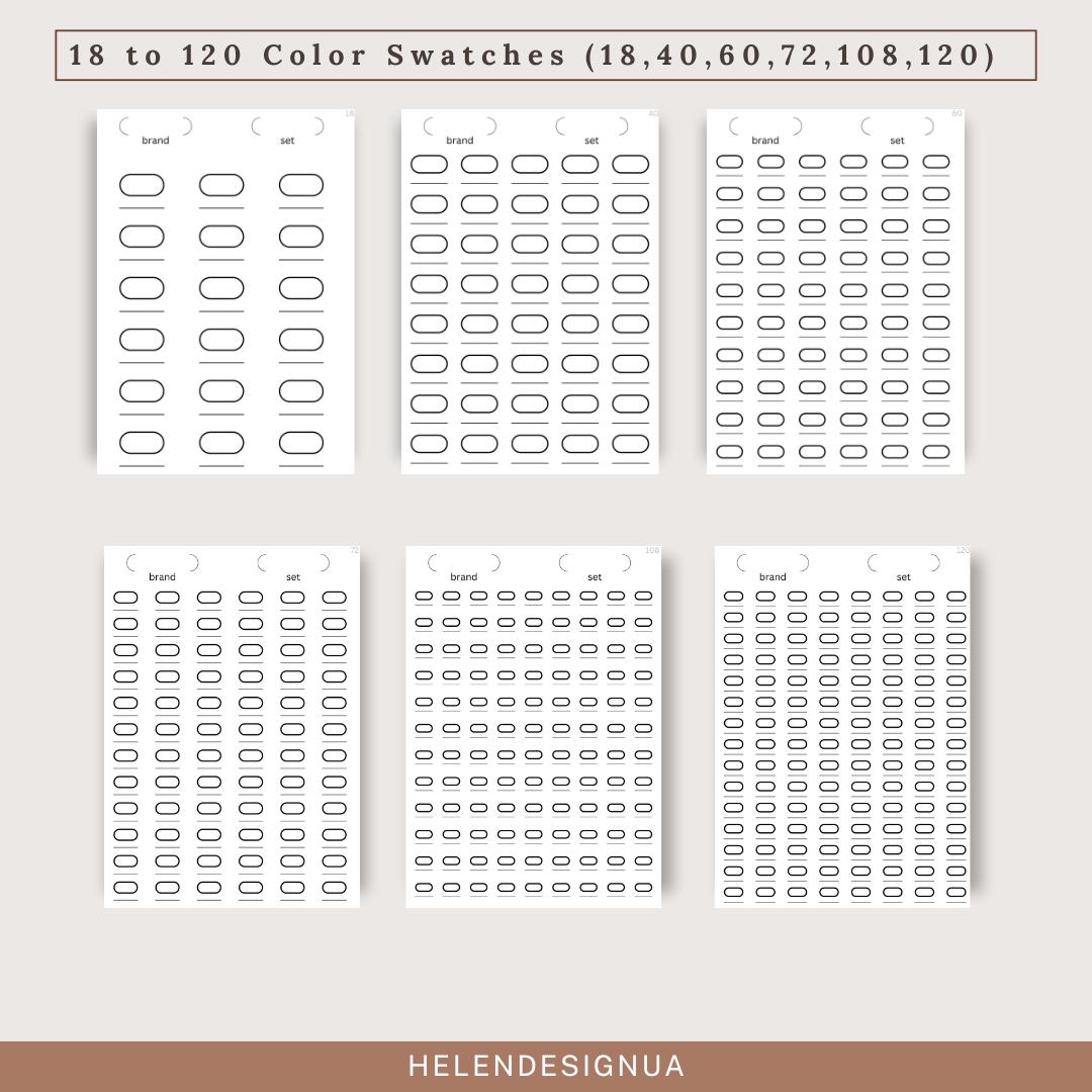 Color Swatch Chart Blank Color Chart Printable Color Swatch Template ...