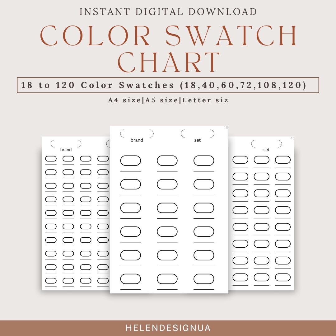 Color Swatch Chart Blank Color Chart Printable Color Swatch Template ...