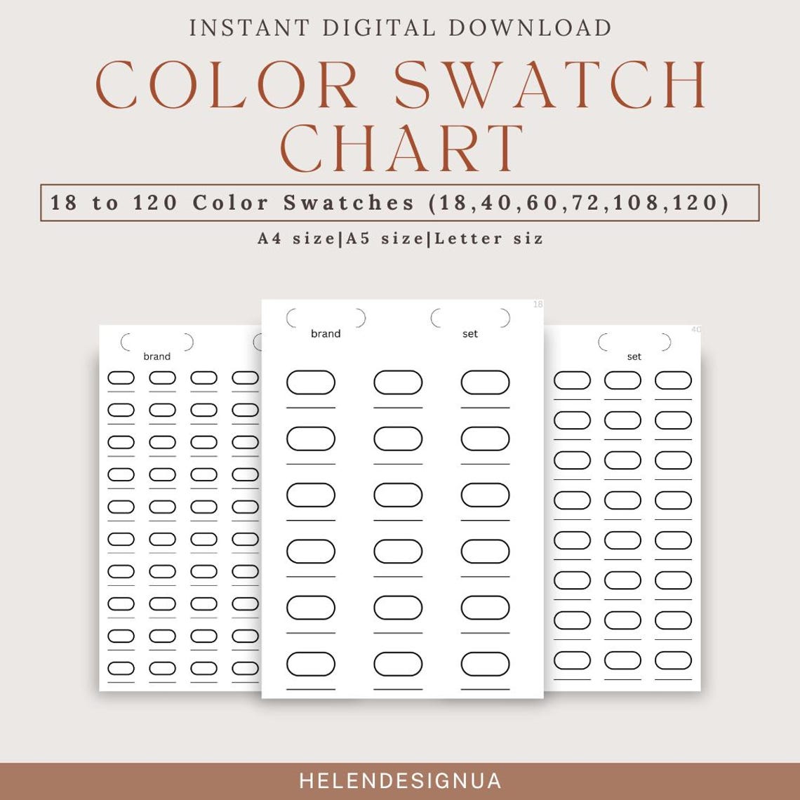 Color Swatch Chart Blank Color Chart Printable Color Swatch Template ...
