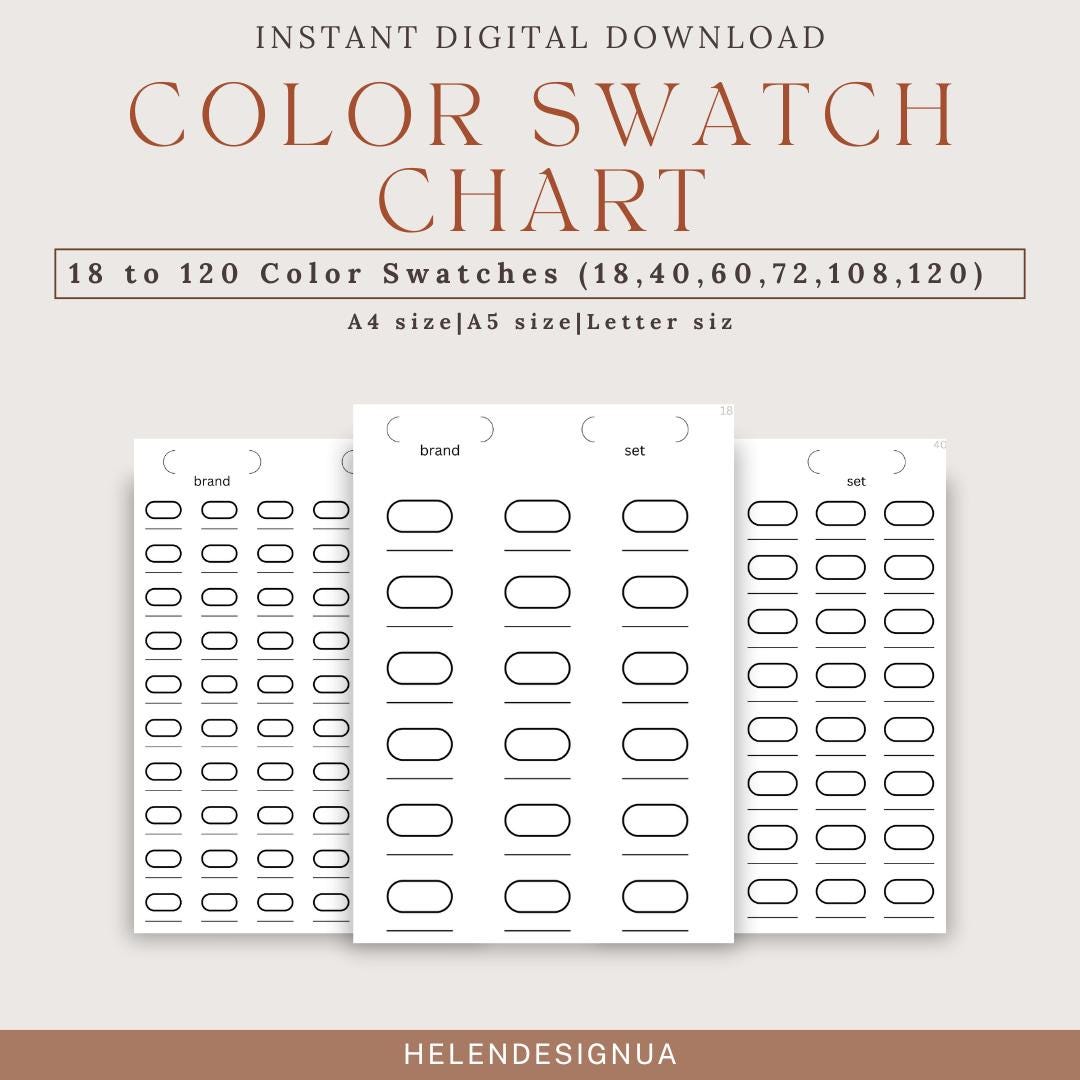 Color Swatch Chart Blank Color Chart Printable Color Swatch Template ...