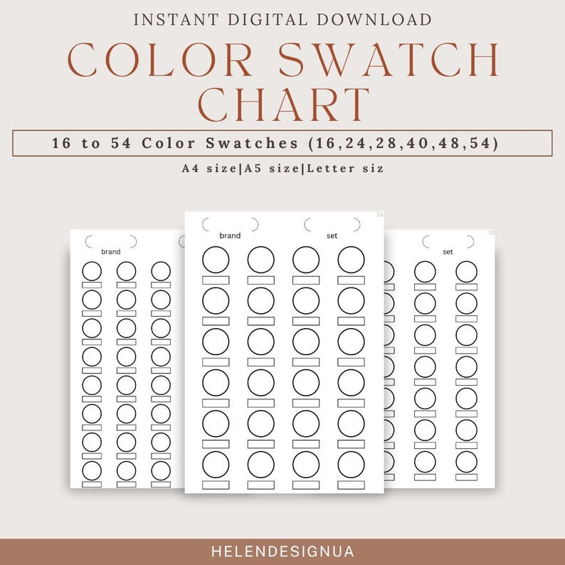 Color Swatch Chart Blank Color Chart Printable Color Swatch Template ...
