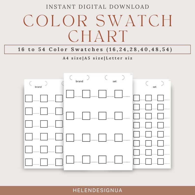 Color Swatch Chart Blank Color Chart Printable Color Swatch Template ...