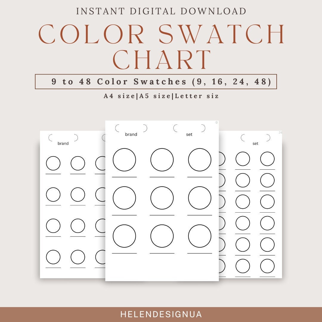 Color Swatch Chart Blank Color Chart Printable Color Swatch Template ...