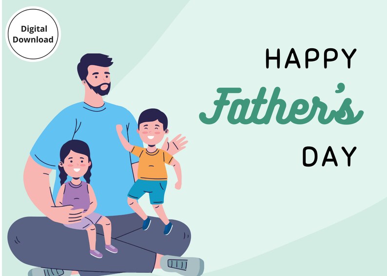 Happy Father's Day Father's Day Card Best Dad Printable Card Instant ...