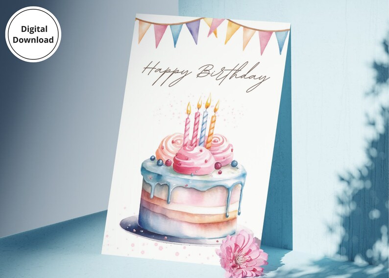 Happy Birthday Card DIGITAL Download Printable Birthday Card Printable ...