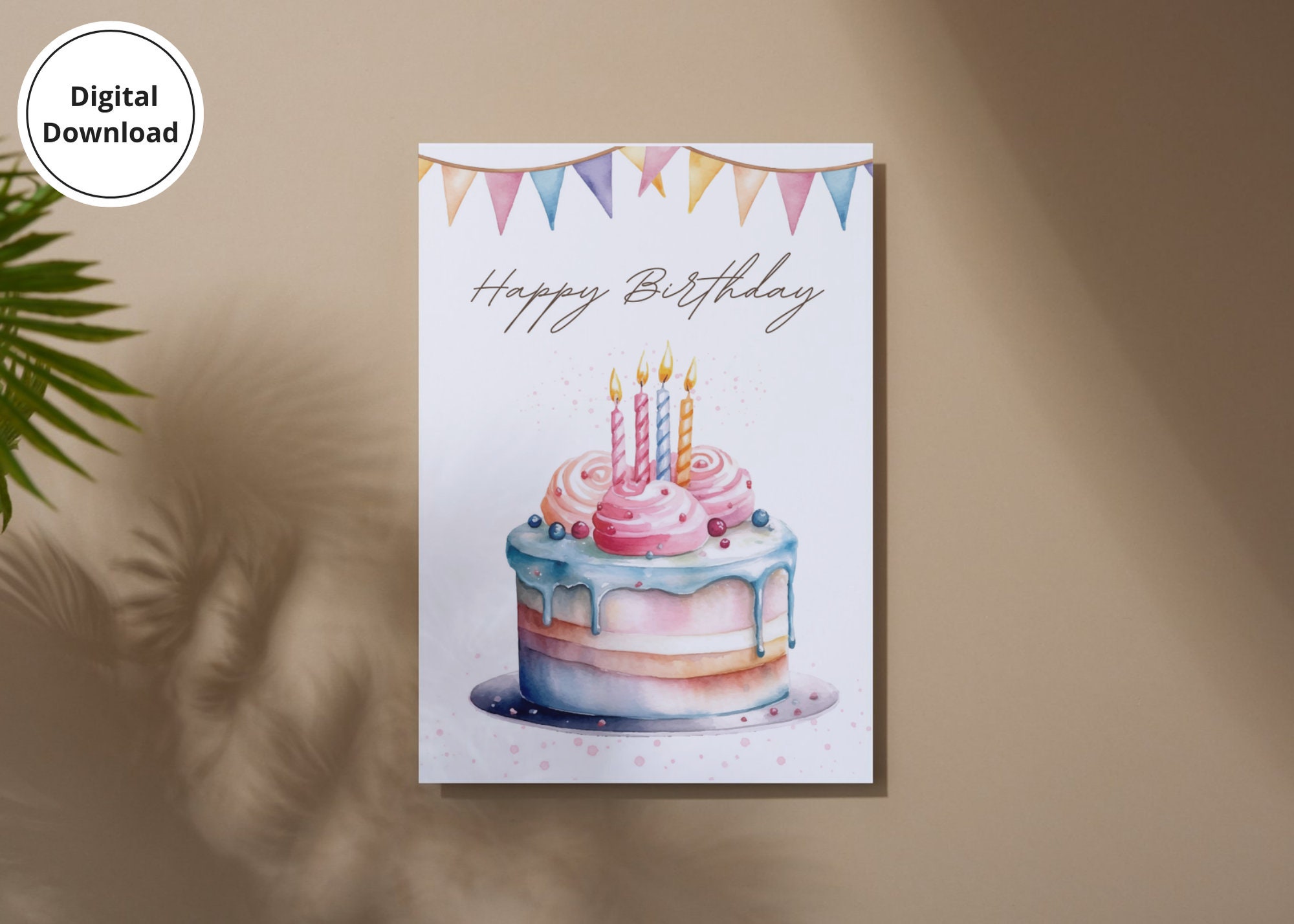 Happy Birthday Card DIGITAL Download Printable Birthday Card Printable ...