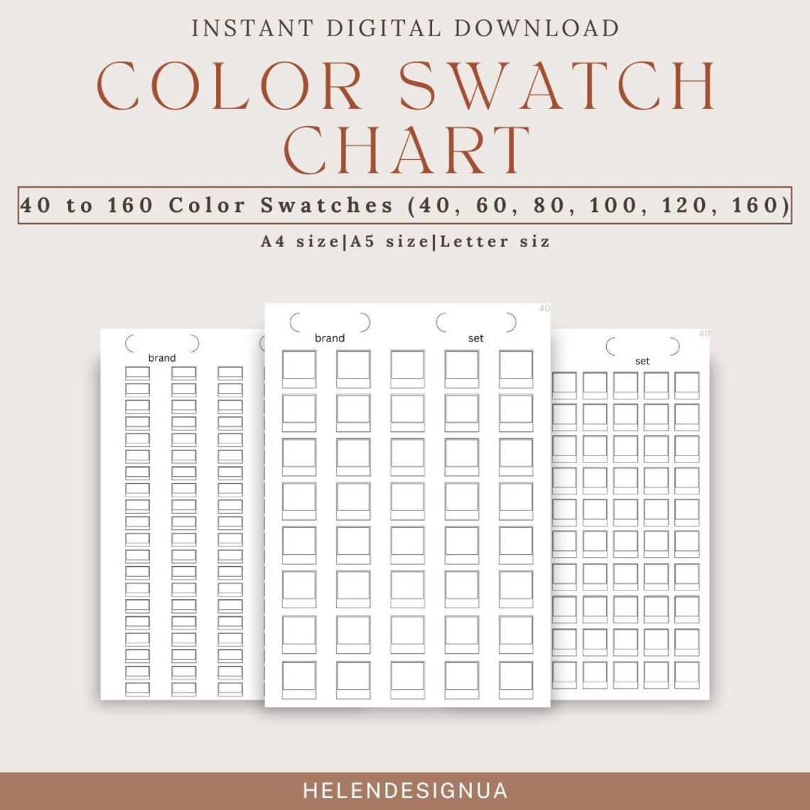 Color Swatch Chart Blank Color Chart Printable Color Swatch Template ...