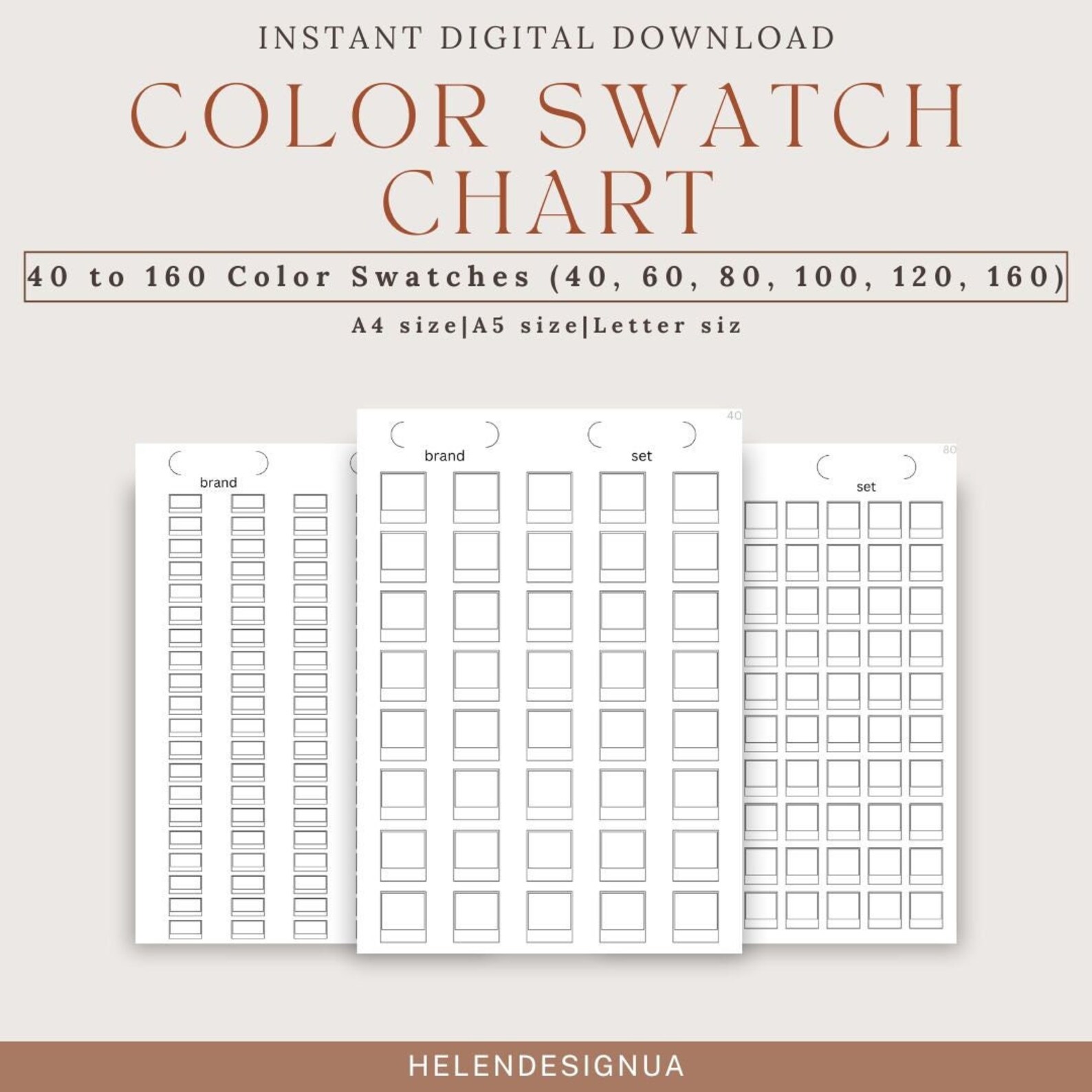 Color Swatch Chart Blank Color Chart Printable Color Swatch Template ...