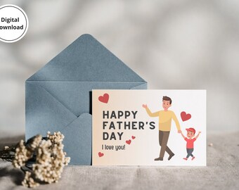 Happy Father's Day Father's Day Card Best Dad Printable Card Instant ...
