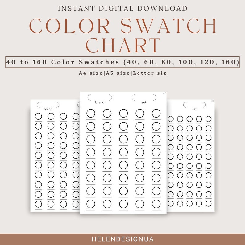 Color Swatch Chart Blank Color Chart Printable Color Swatch Template ...