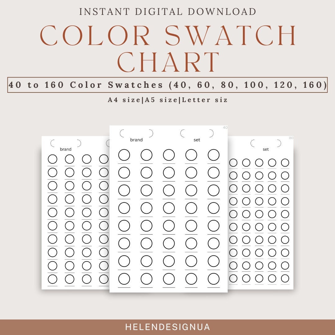 Color Swatch Chart Blank Color Chart Printable Color Swatch Template ...
