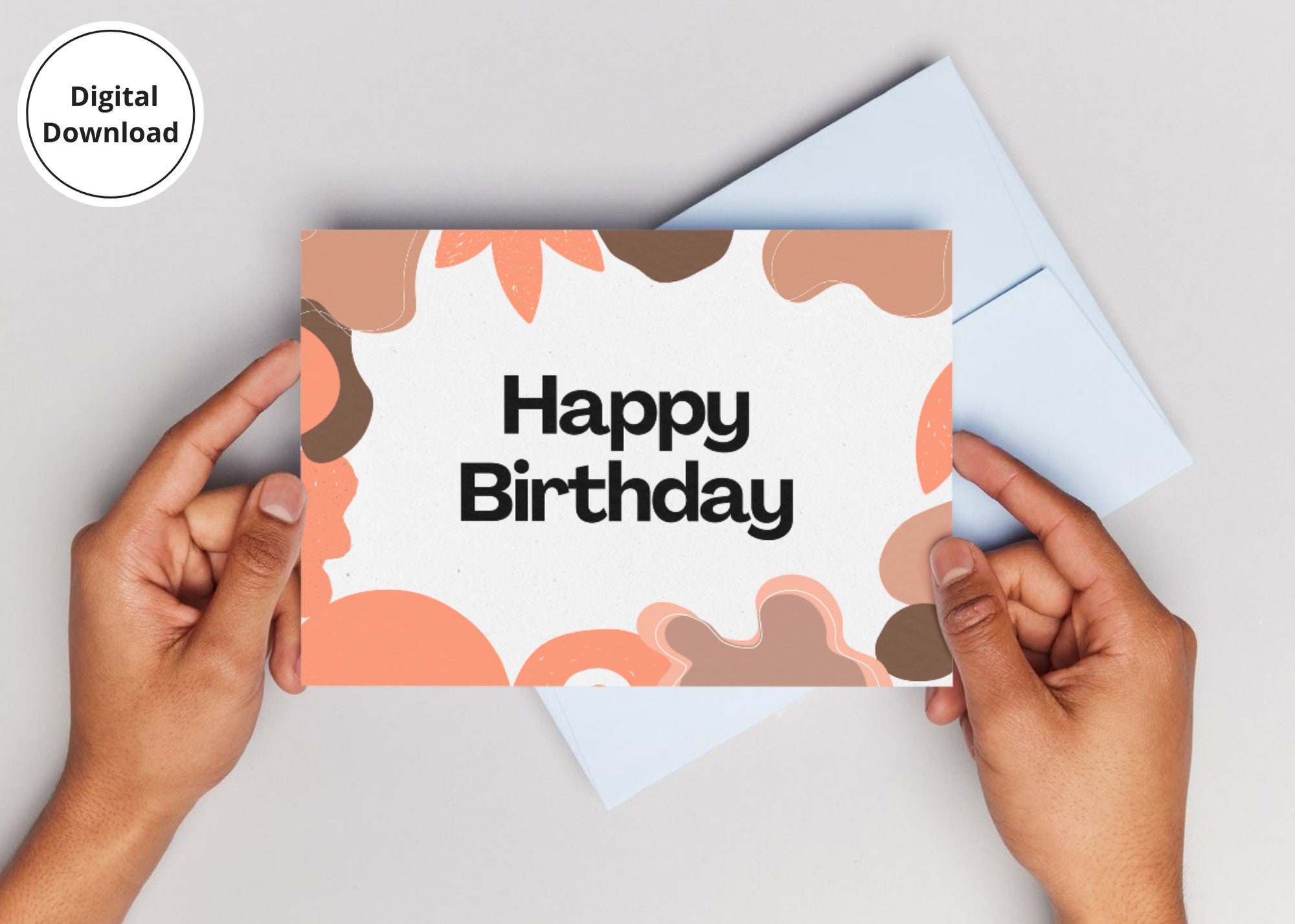 Happy Birthday Card DIGITAL Download Printable Abstract Birthday Card ...