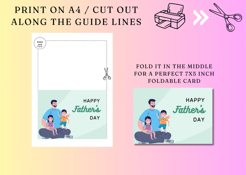 Happy Father's Day Father's Day Card Best Dad Printable Card Instant ...