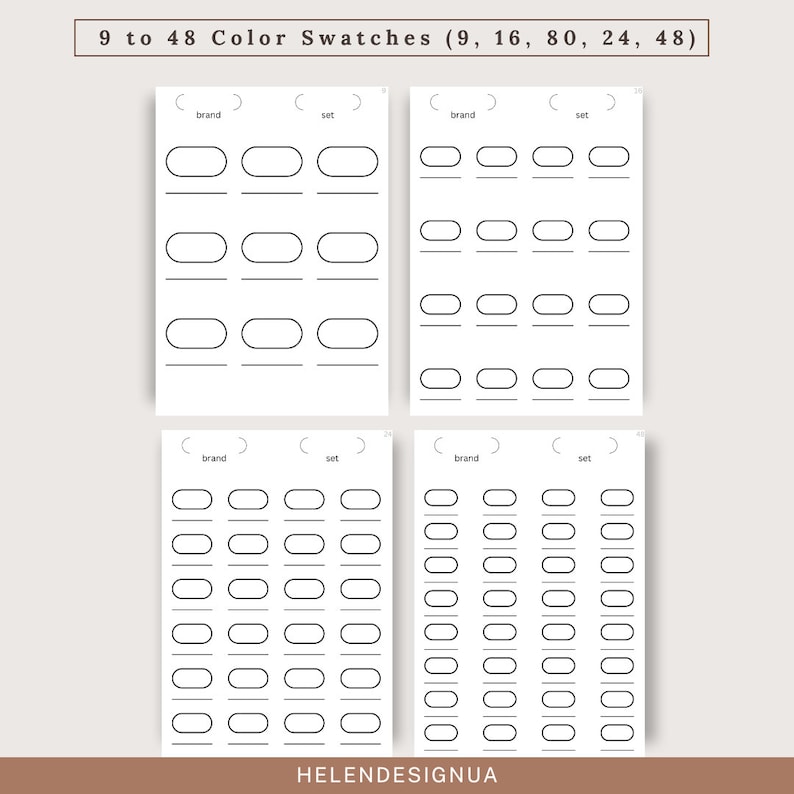 Color Swatch Chart Blank Color Chart Printable Color Swatch Template ...
