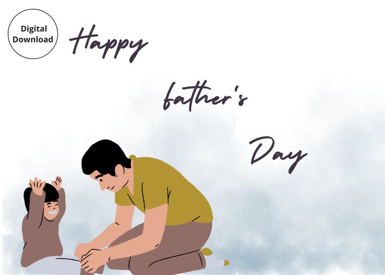 Happy Father's Day Father's Day Card Best Dad Printable Card Instant ...