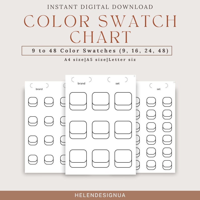 Color Swatch Chart Blank Color Chart Printable Color Swatch Template ...