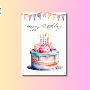 Happy Birthday Card - DIGITAL Download - Printable Birthday Card ...