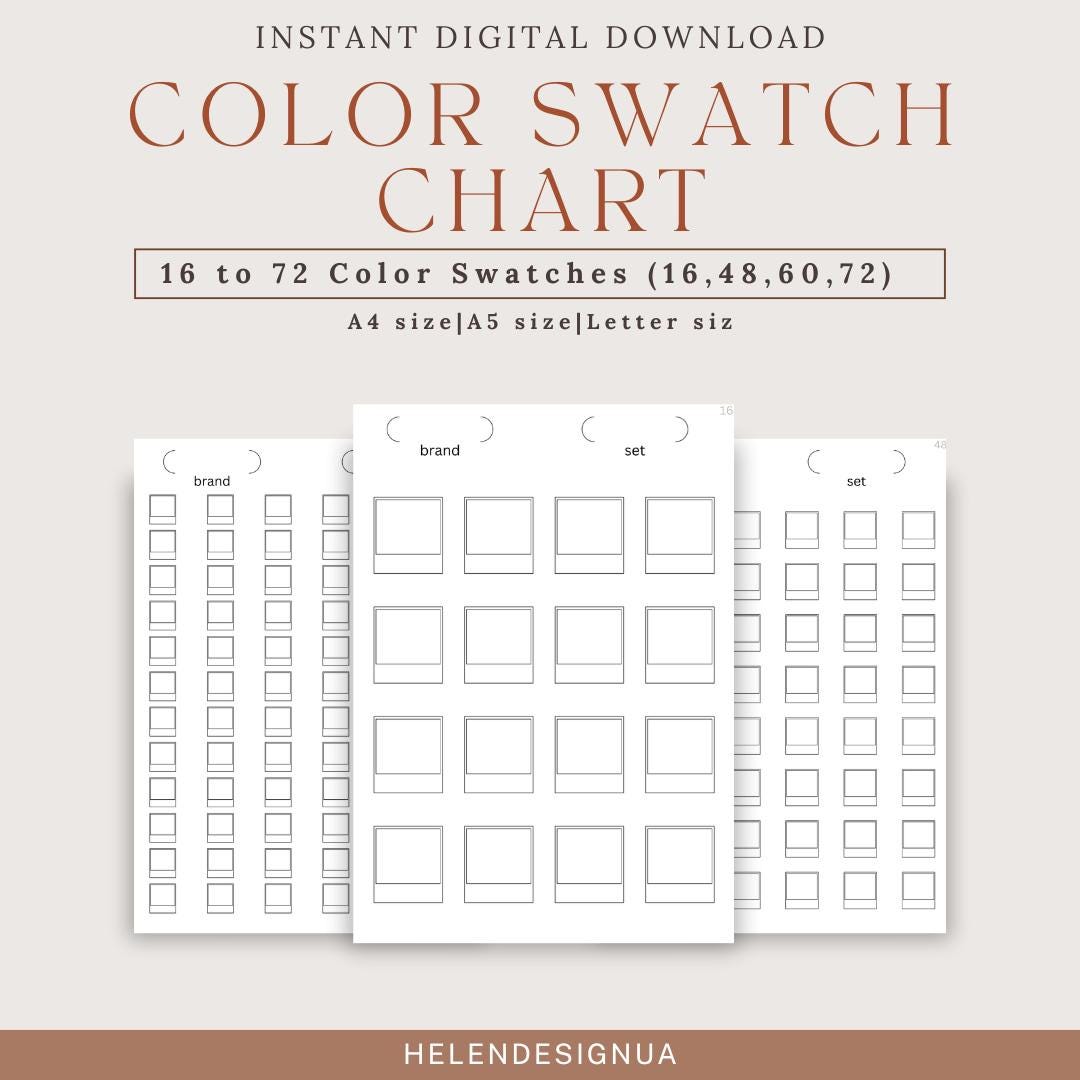 Color Swatch Chart Blank Color Chart Printable Color Swatch Template ...