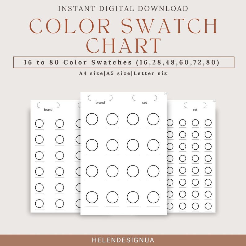 Color Swatch Chart Blank Color Chart Printable Color Swatch Template ...