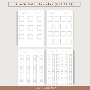Color Swatch Chart Blank Color Chart Printable Color Swatch Template ...