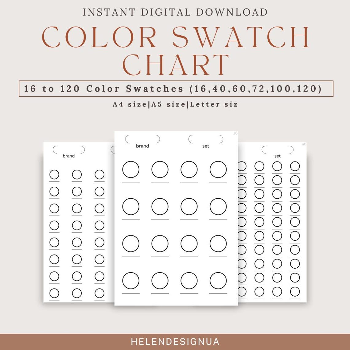 Color Swatch Chart Blank Color Chart Printable Color Swatch Template ...
