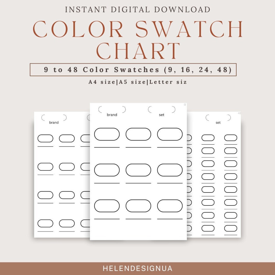 Color Swatch Chart Blank Color Chart Printable Color Swatch Template ...