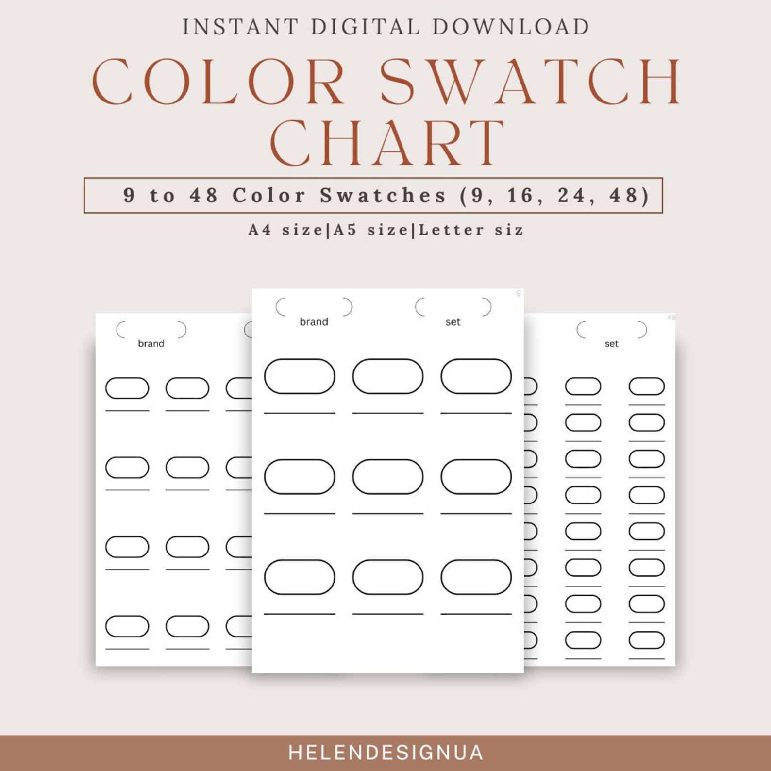 Color Swatch Chart Blank Color Chart Printable Color Swatch Template ...