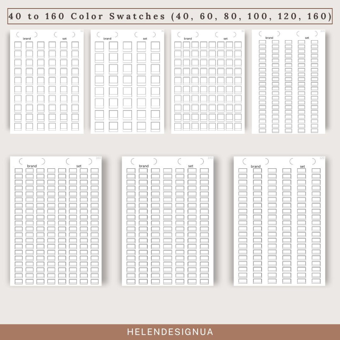 Color Swatch Chart Blank Color Chart Printable Color Swatch Template ...