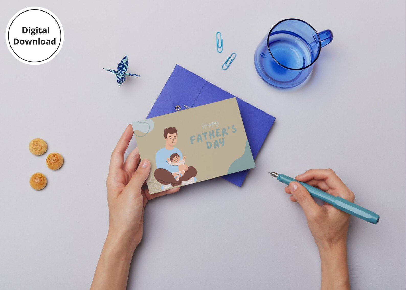 Fathers Day Card From Family, PRINTABLE Father's Day Card, We Love You ...