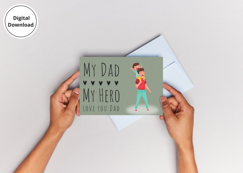 Happy Father's Day Father's Day Card Best Dad Printable Card Instant ...