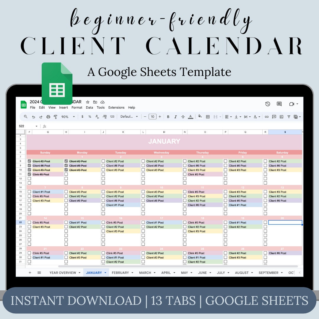 Client Task Tracker Business Planner Spreadsheet Client Management ...