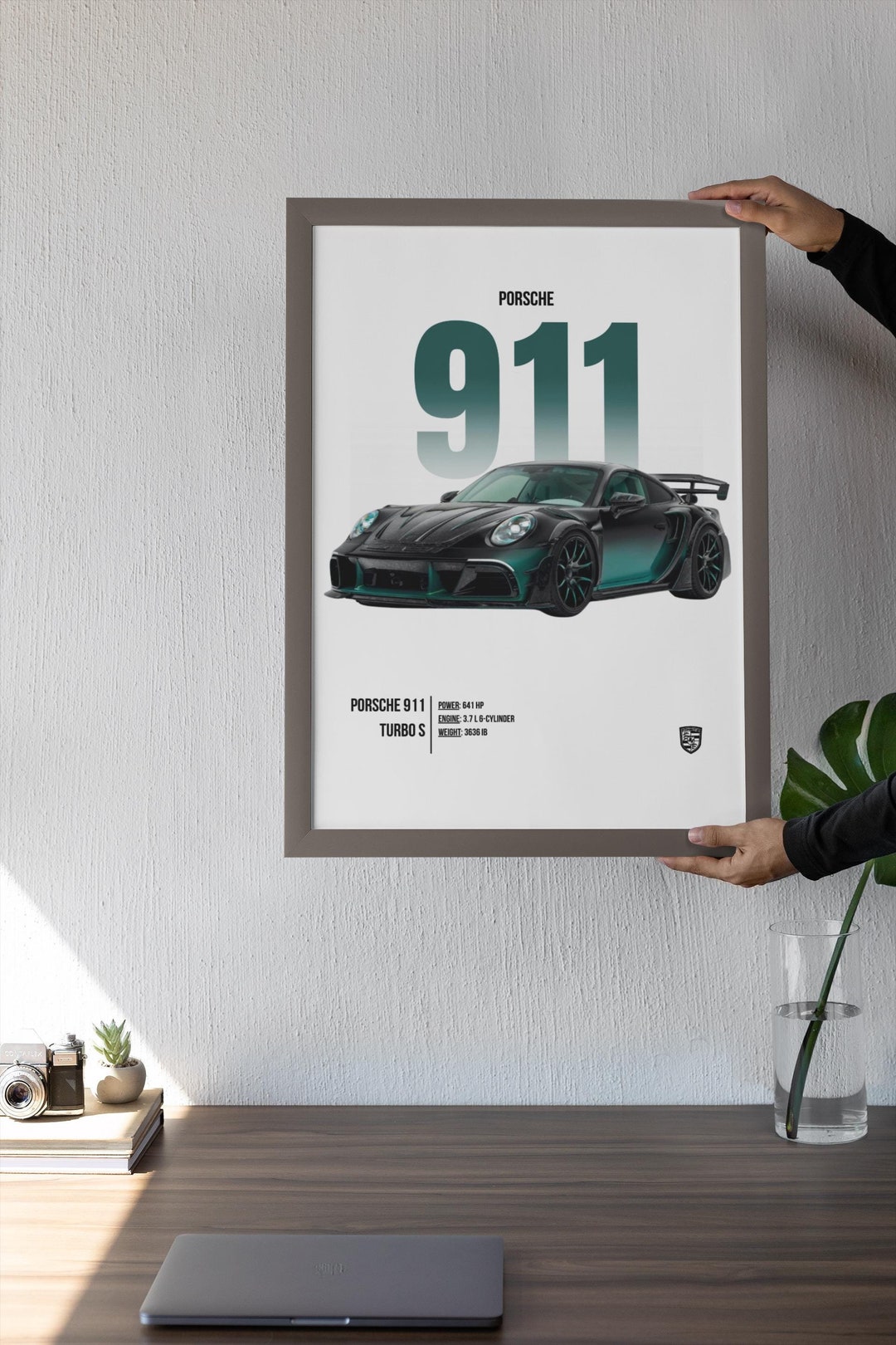 Porsche 911 Turbo S Printable Poster, Custom Car Portrait, Mother's Day ...