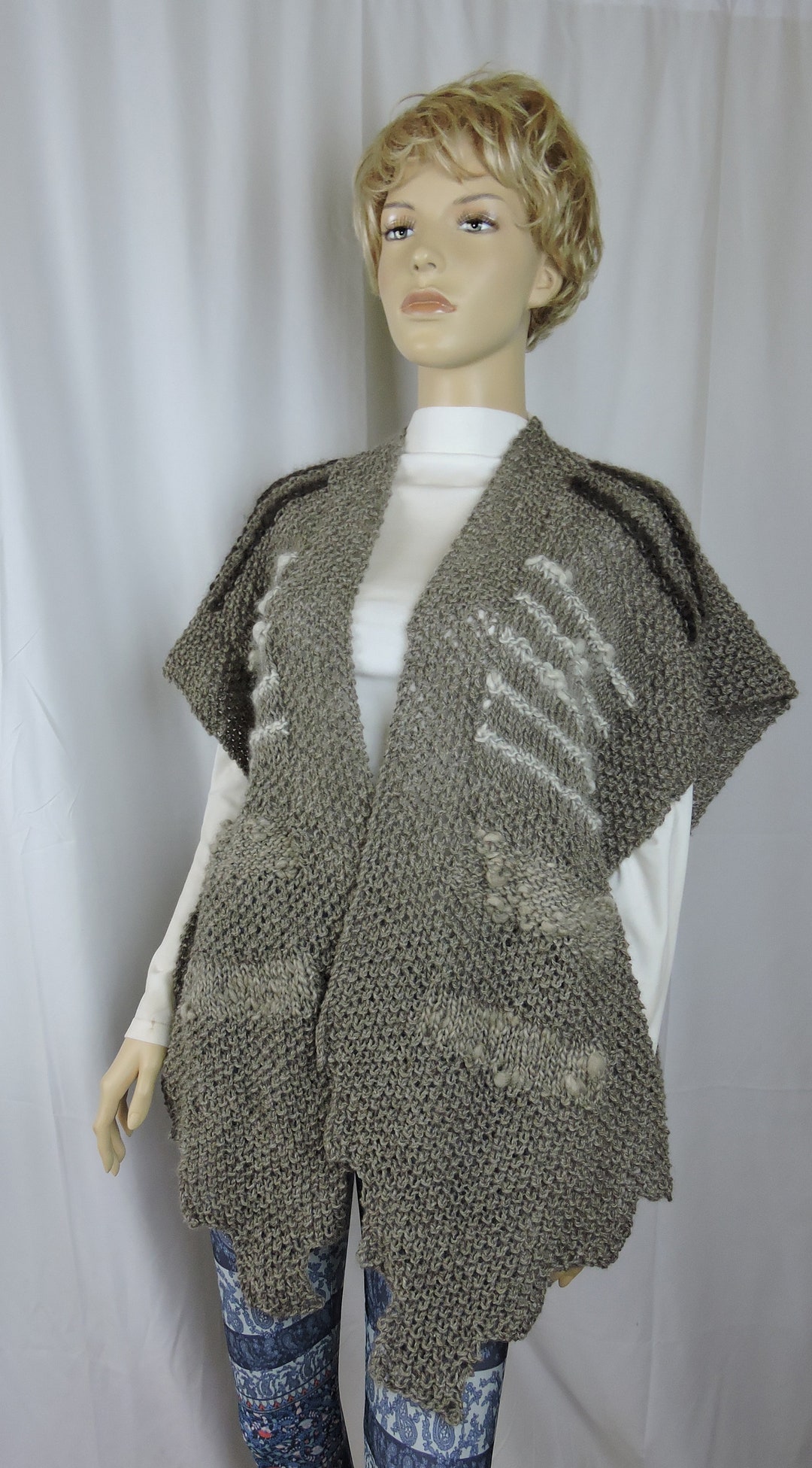 Gray Worsted Weight Ruana Shawl Pattern* One Size Fits All - Etsy