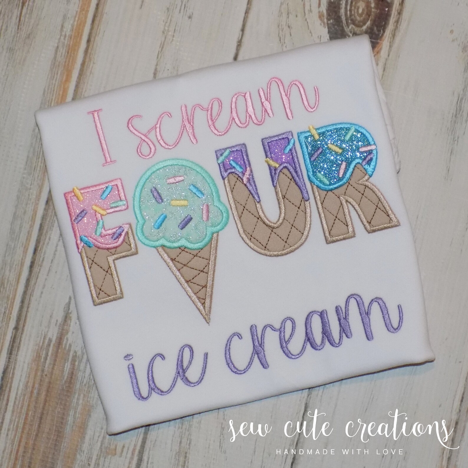 I Scream Four Ice Cream Four Ever Sweet Ice Cream Birthday - Etsy